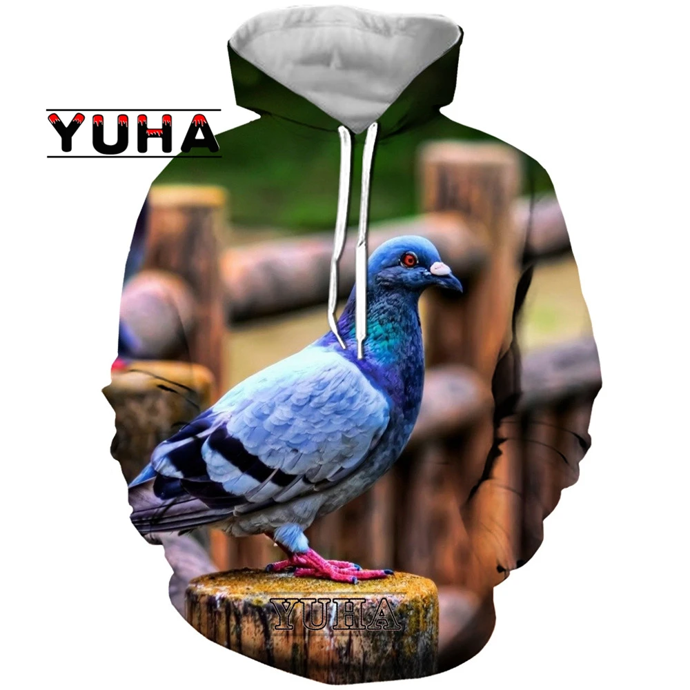 Birds Pigeon Hoodie 3d Print Men Women Casual Hip Hop Long Sleeve ...