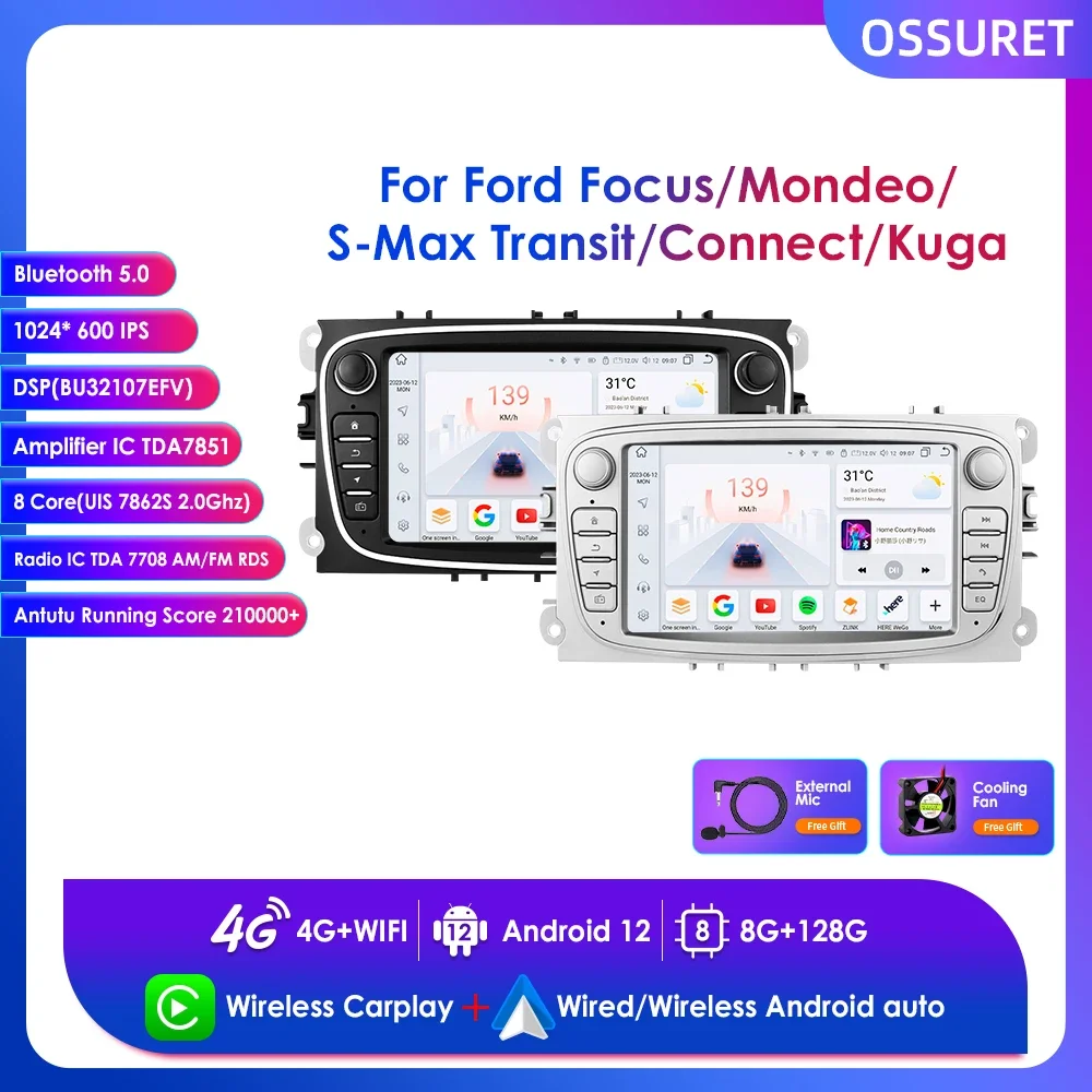 7-8-128G-8-Core-Radio-2-Din-Android-12-Car-Multimedia-Player-for-Ford ...