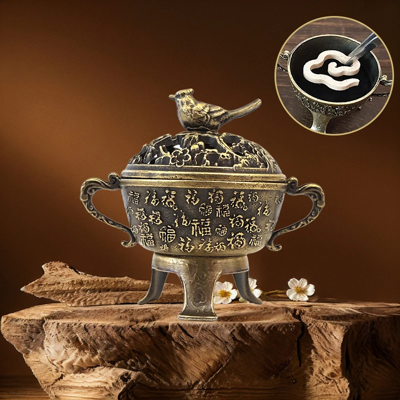 Magpie Lucky Incense Burner Metal Lotus Incense Burner Bowl Incense ...