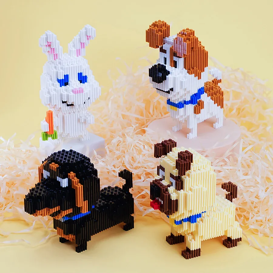 Mini Brick Toys DIY Micro Particle Animal Building Blocks Rabbit Dog ...