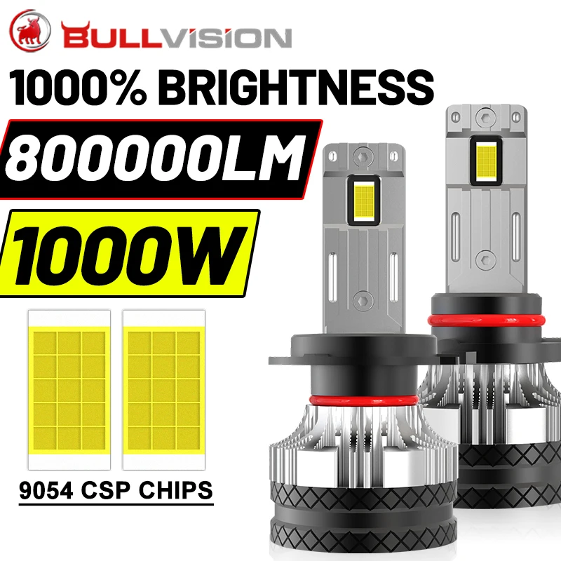 Bullvision-faros-LED-para-coche-luces-CANBUS-1000-m-s-brillantes-H4-H11 ...