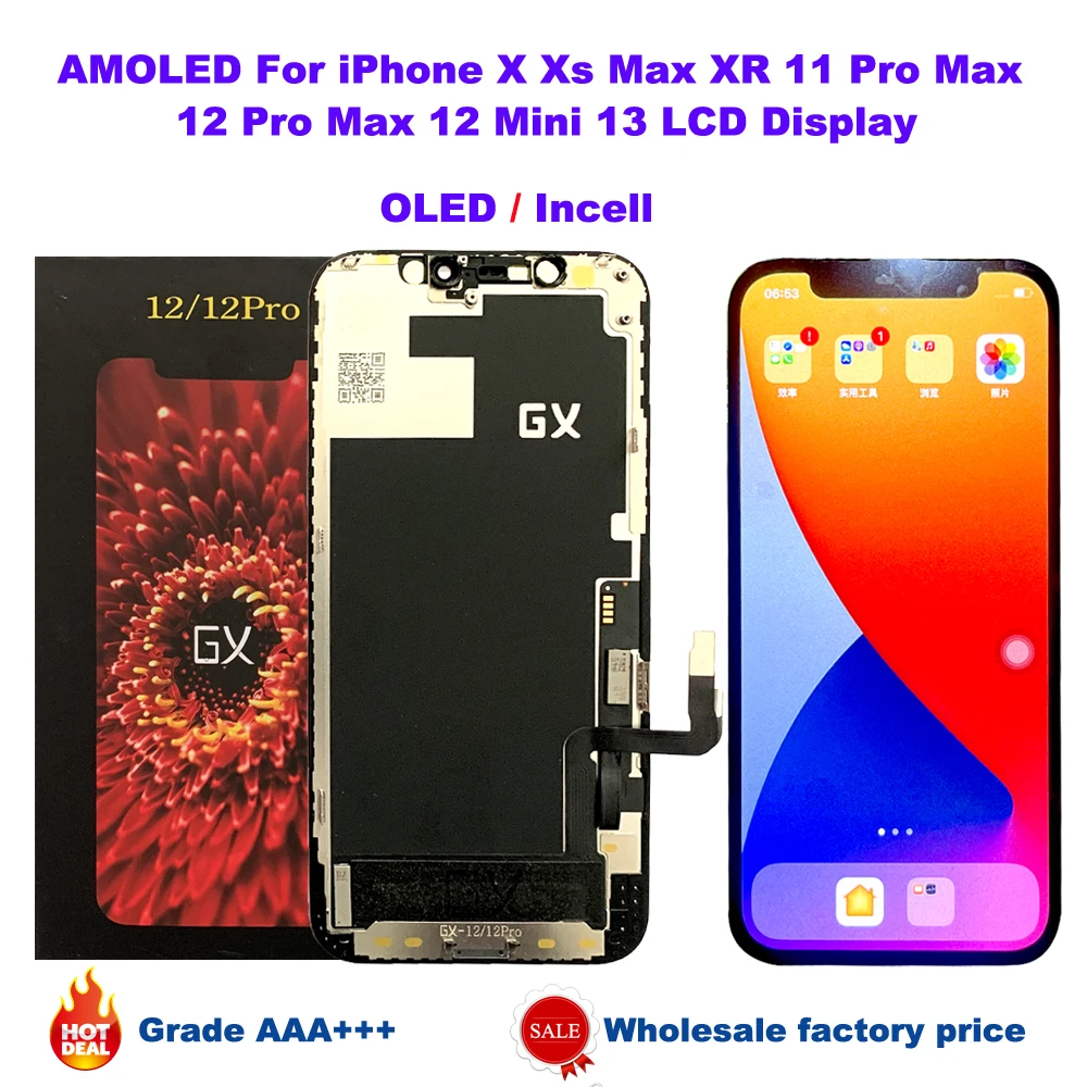 Ensemble Écran Tactile Lcd Oled 3d Gx De Remplacement, Pour Iphone X Xs ...