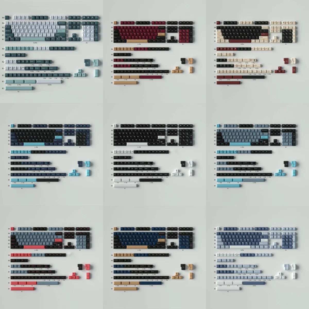 GMK-Keycaps-PBT-Double-Shot-Cherry-Profile-Keycaps-WOB-Red-Samurai-8008 ...