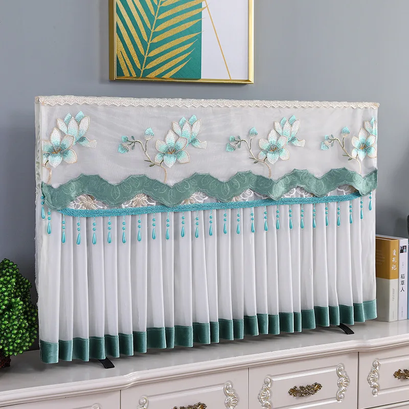 Hanging Curved Lcd Tv Dust Cover, Desktop Lace Cover, Household Full ...