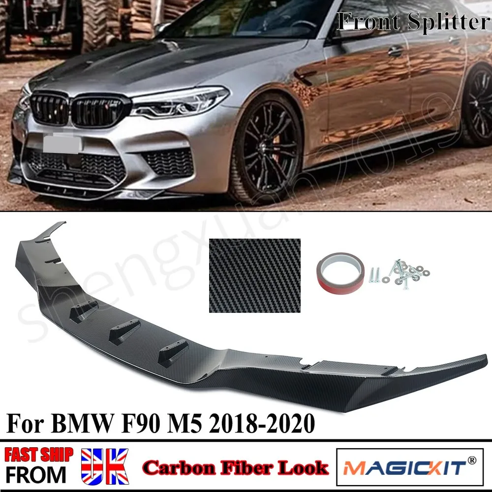 Front Lip Spoiler FOR BMW F90 M5 5 Series Saloon 2017 2018 2019 2020 ...