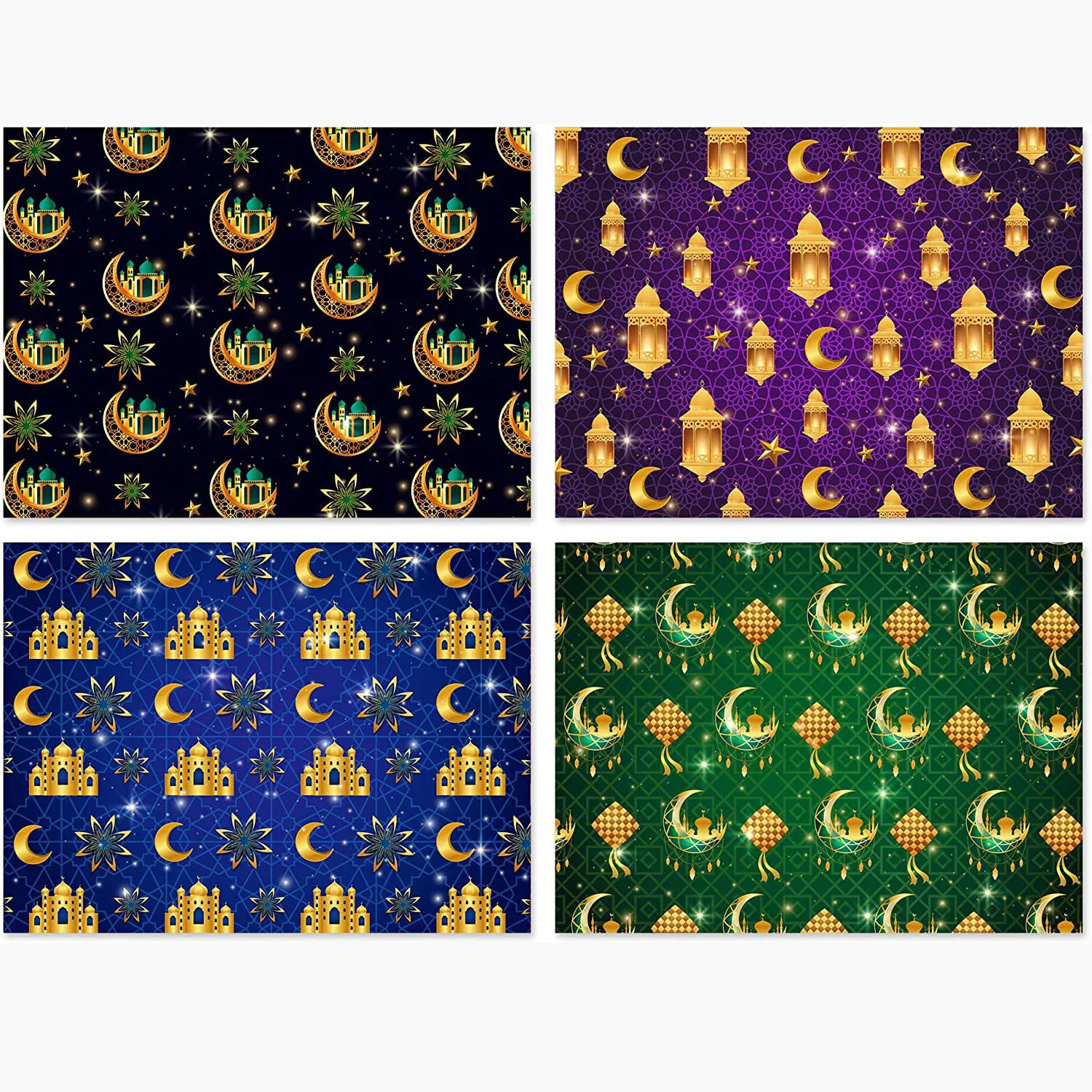 4Pcs Eid Mubarak Gift Wrapping Paper Ramadan Kareem Decoration 2023 ...