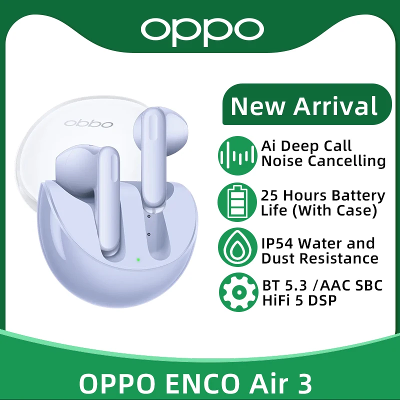 OPPO-ENCO-Air-3-TWS-fone-de-ouvido-sem-fio-Bluetooth-Earbuds-AI ...