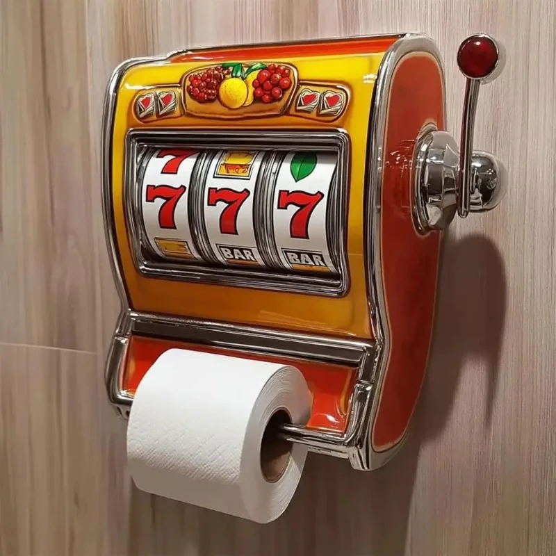 Wall Mounted Slot Machine Toilet Paper Holder, Plastic Fun Slot Machine ...