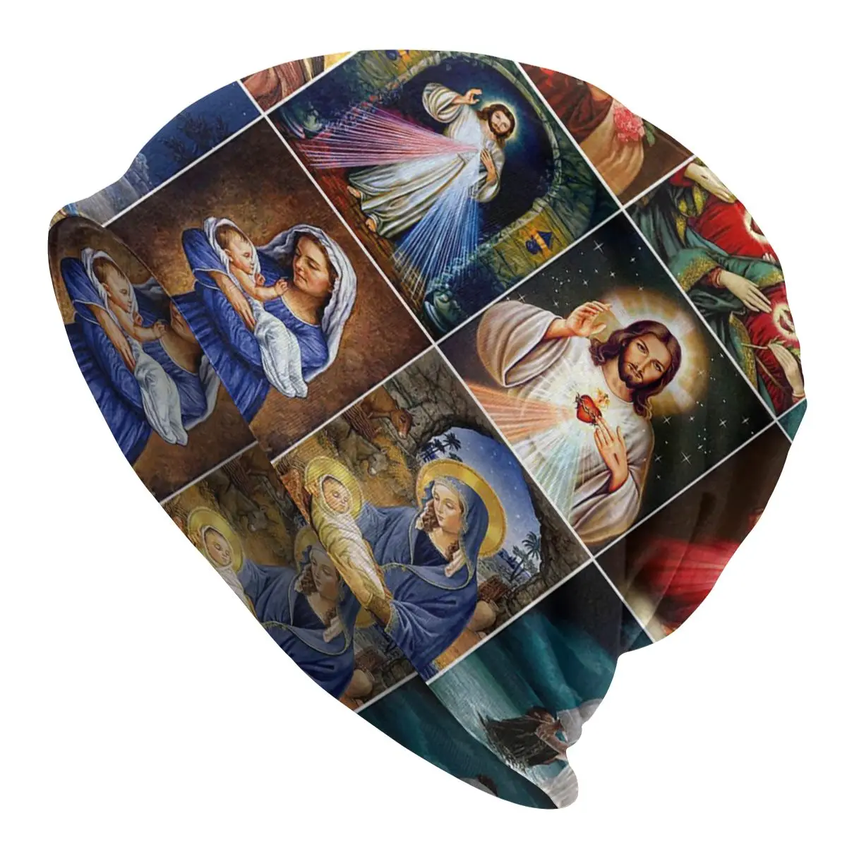 Jesus-Virgin-Mary-Christian-Catholic-Plaid-Bonnet-Hat-Fashion-Autumn ...