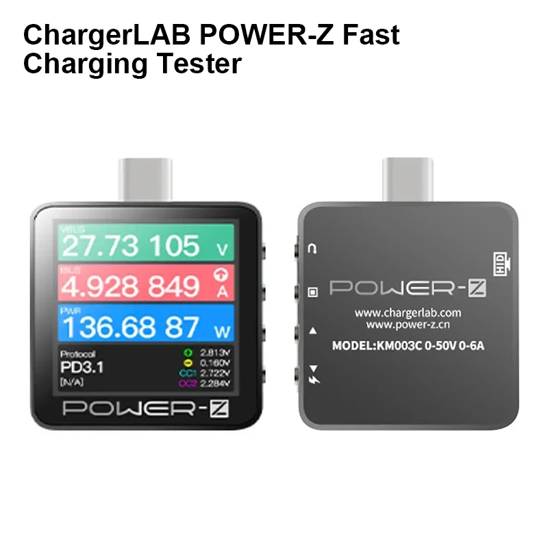 KM003C-ChargerLAB-POWER-Z-USB-PD3-1-Protocol-PPS-50V-6A-Range-Dual-Type ...