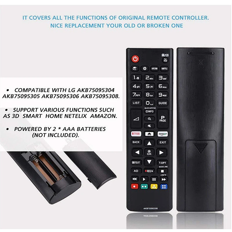 ABS Replacement Smart Remote Control Television Soft Button English ...