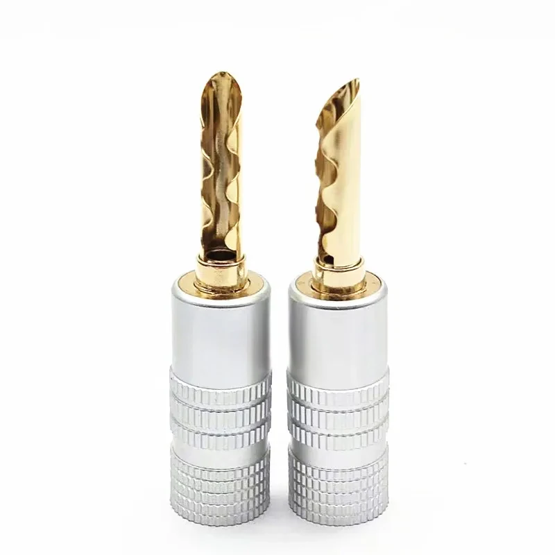 4PCS-Banana-Plug-24K-Gold-Plated-Copper-BFA-4mm-Banana-Connector-Male ...