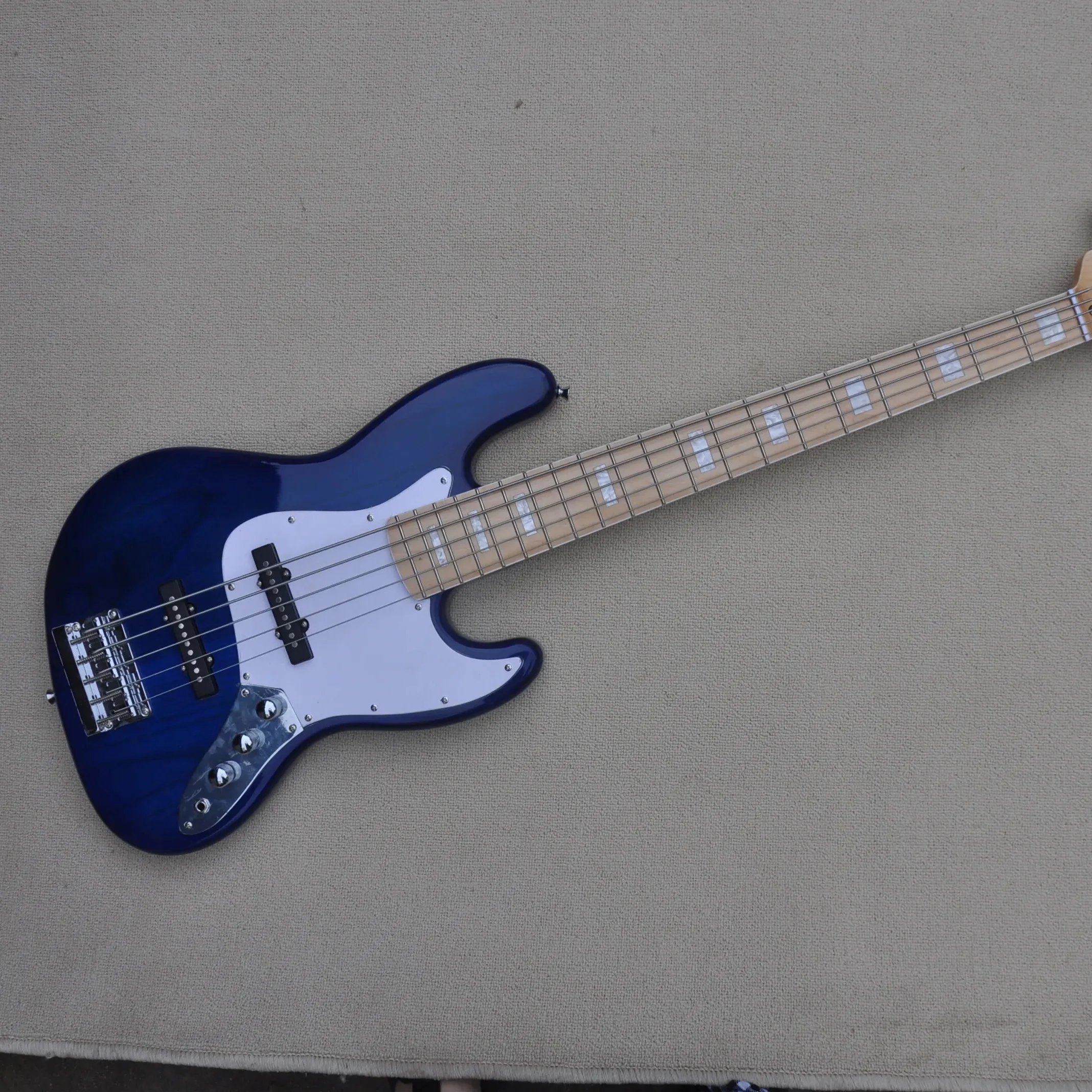 Factory-direct-sales-of-deep-blue-electric-bass-white-wax-body-maple ...
