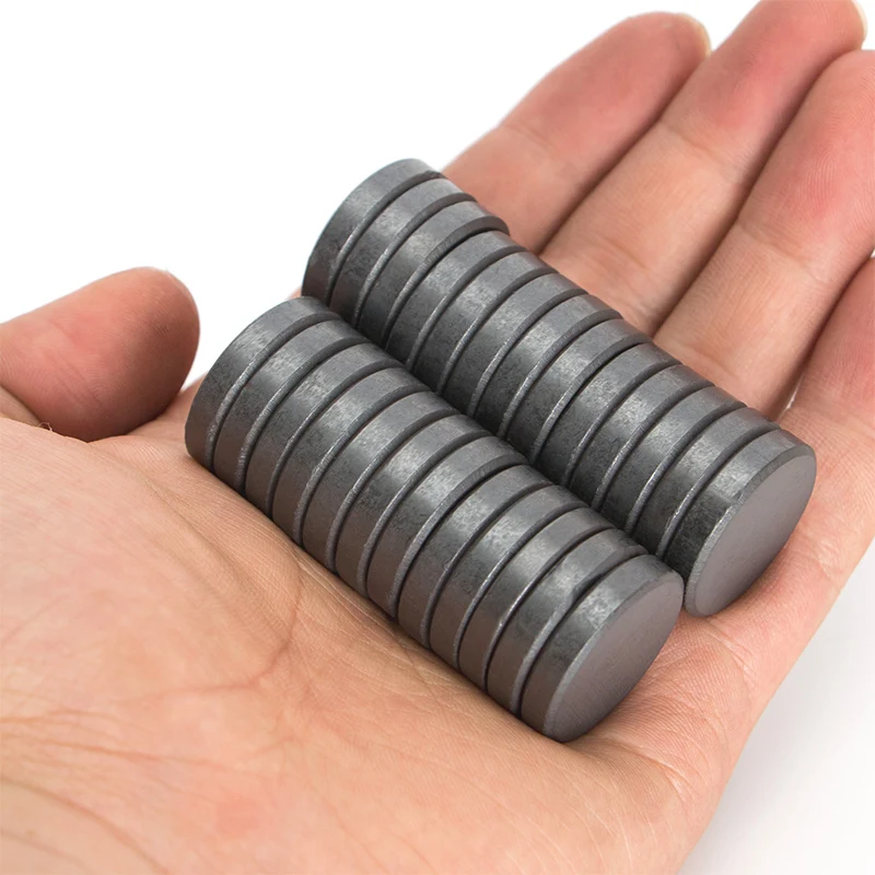 100PCS Strong Magnet 15x3mm Round Black Magnet Fridge Ferrite Magnet ...