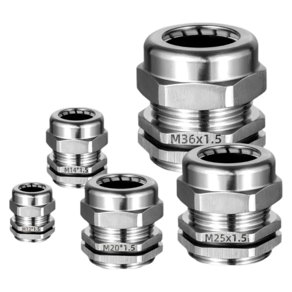 Waterproof-Cable-Gland-Connector-IP68-304-Stainless-Steel-Inox-Metric-Cable-Cable-Relief-Glands ...