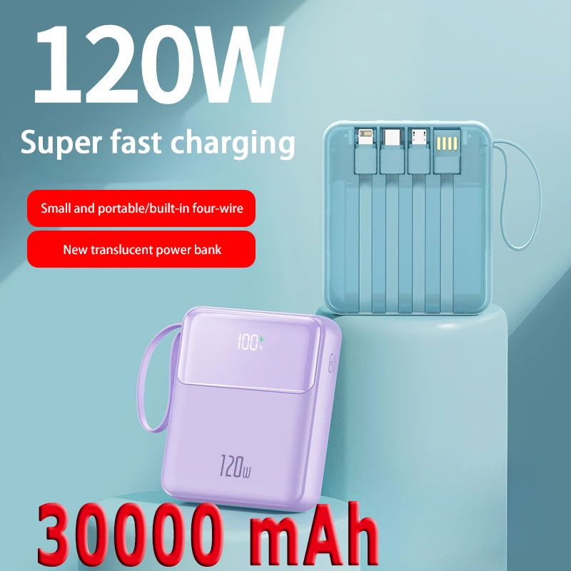 New-Mini-30000mah-Power-Bank-Super-Fast-Charging-Comes-Built-in-Cable ...