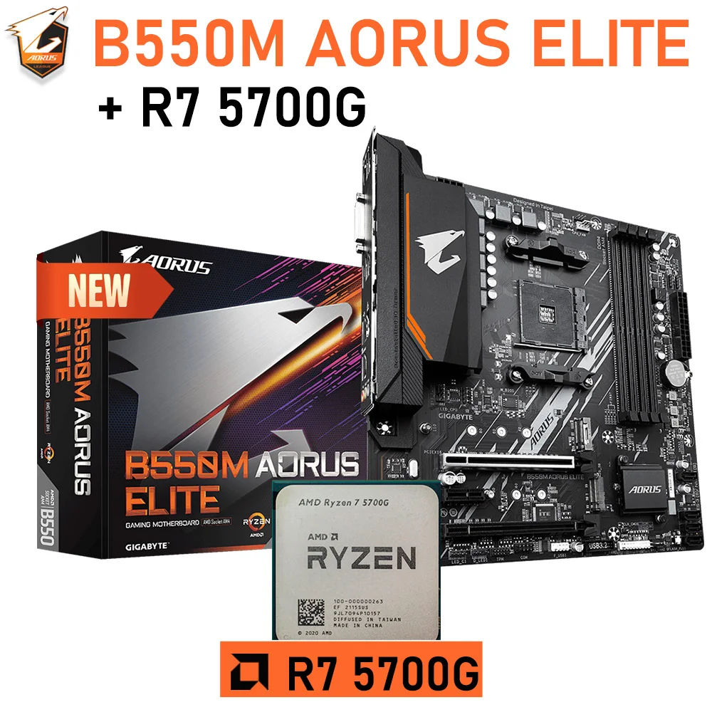 기가바이트 B550 aorus 엘리트 am4 콤보 AMD B550 메인보드 Ryzen 키트, AMD RYZEN 7 5700G ...