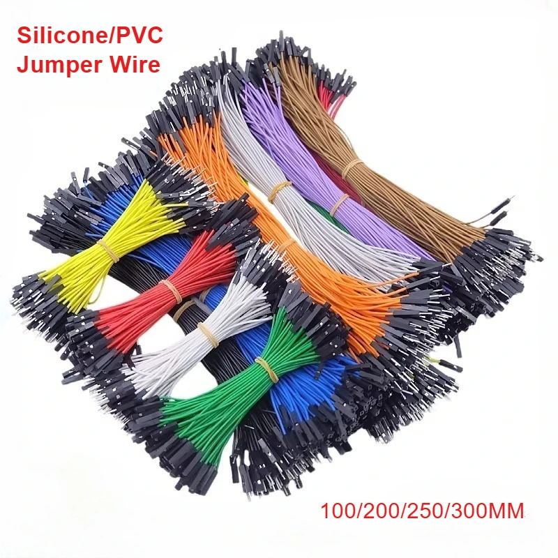 10PC Silicone/PVC Breadboard Dupont Cable 26AWG for Arduino Line 2.54mm ...