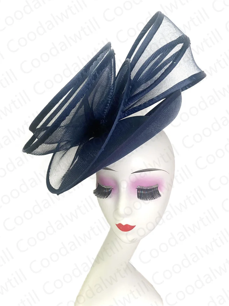 Navy-Wedding-Hats-Fascinator-For-Women-Elegant-Race-Derby-Hat-Femme ...