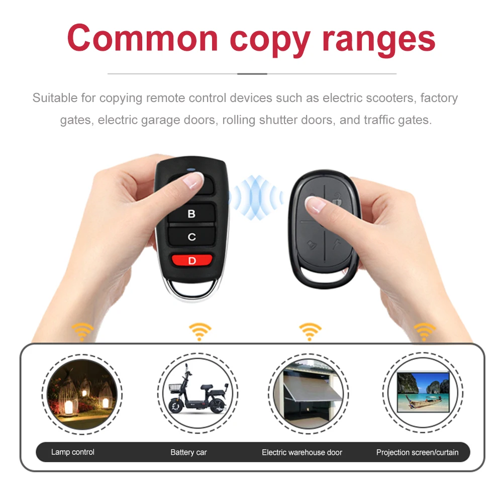 Copy Remote Control 4 Buttons Gate Opener Controller 315MHZ/433MHZ ...