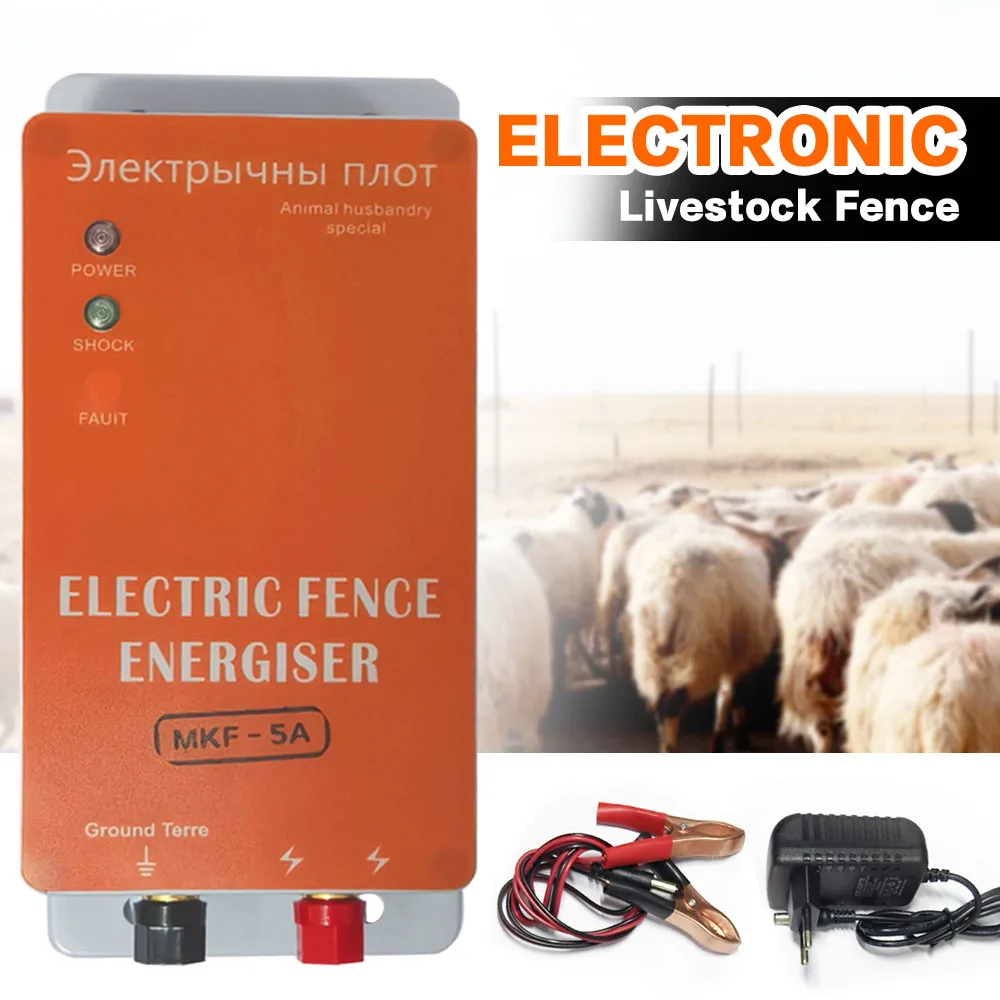 High-Voltage-10KM-Electric-Fence-Energizer-Pulse-Farm-Poultry-Control ...
