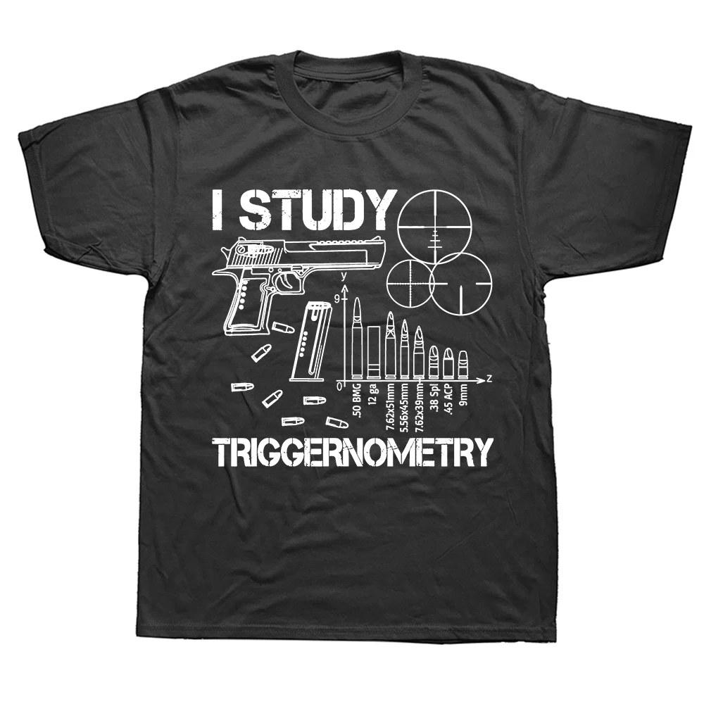 I Study Triggernometry Lovers Gun Owner Tee Tops Round Neck Short ...