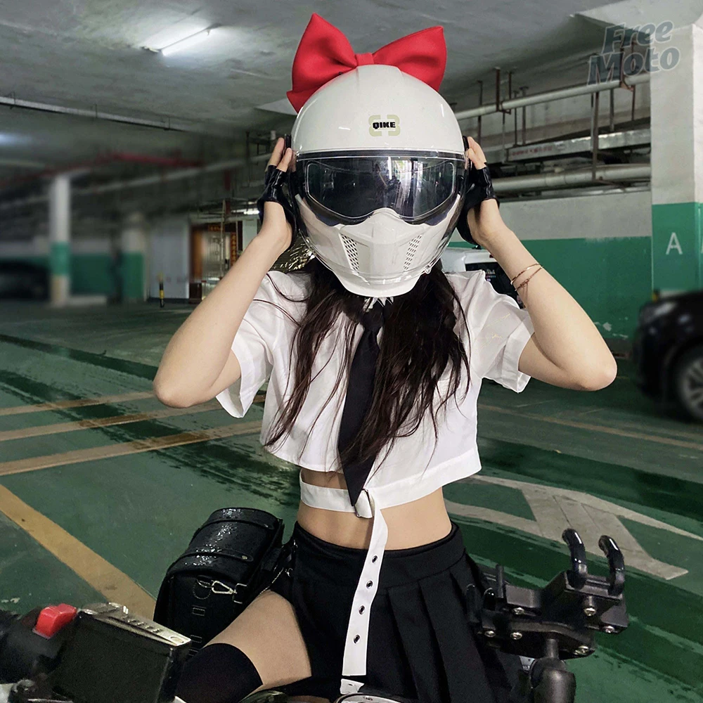 Fashion Motorcycle Helmet Summer Motocross Full Face Helmets Moto Women ...