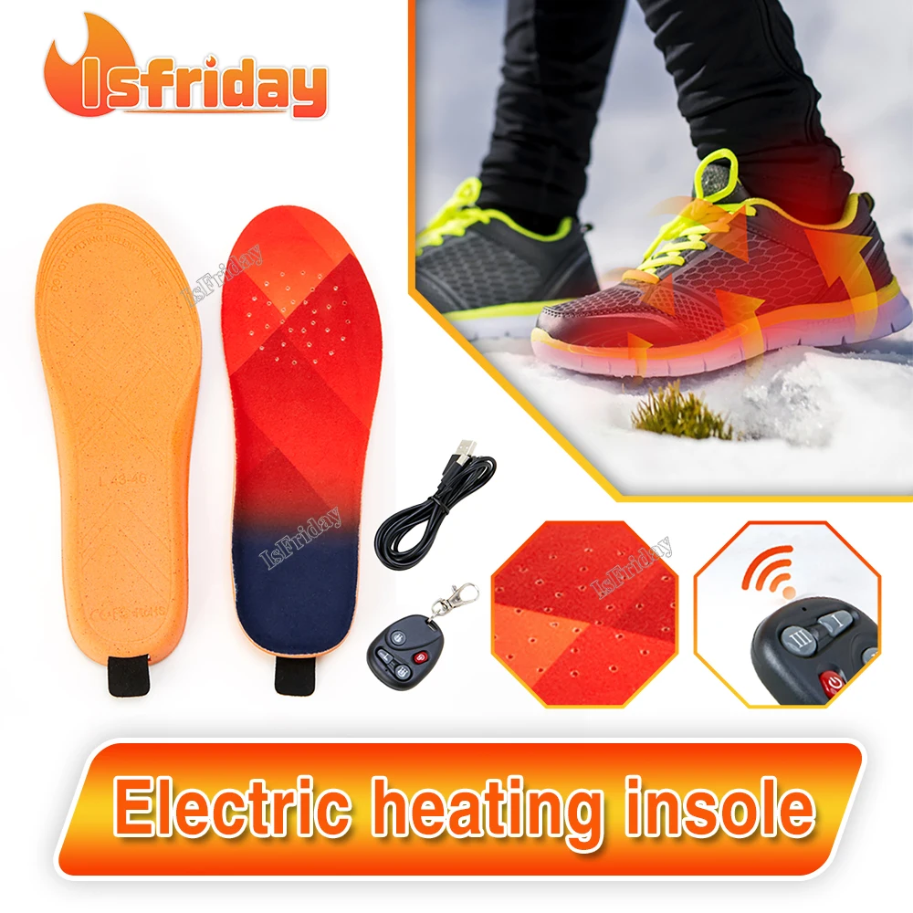 USB-Heated-Shoe-Insoles-Feet-Warm-Sock-Pad-Mat-3-Speed-Wireless ...