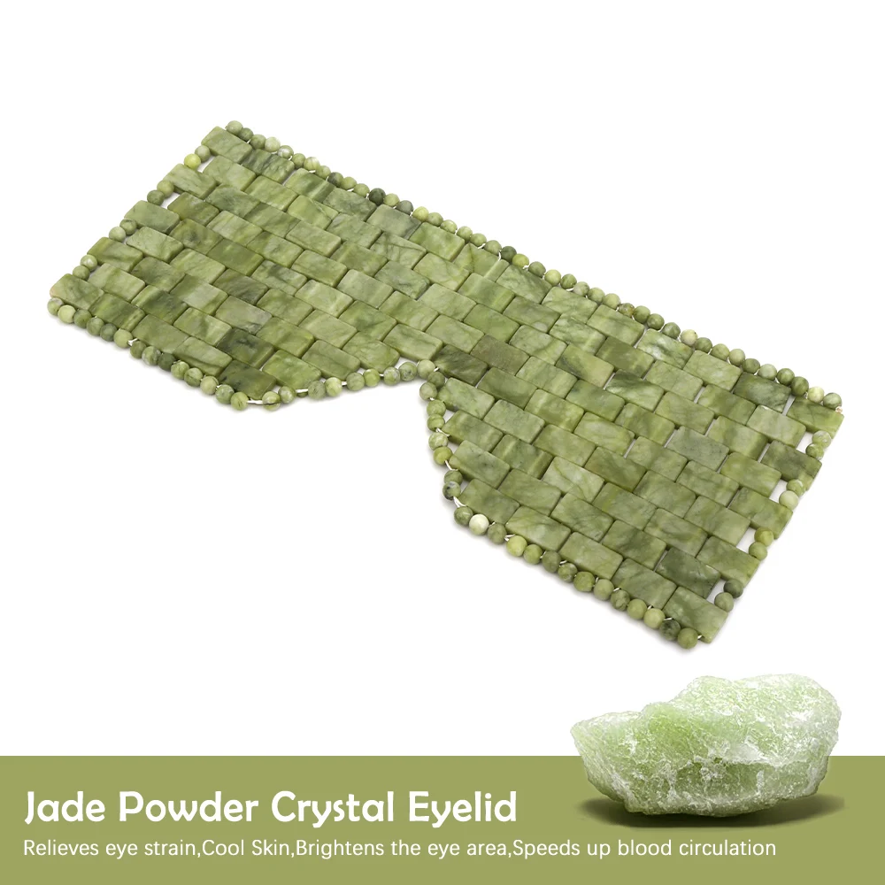 Natural Jade Eye Mask Cooling Jade Sleep Eye Mask Massager Therapy Jade ...