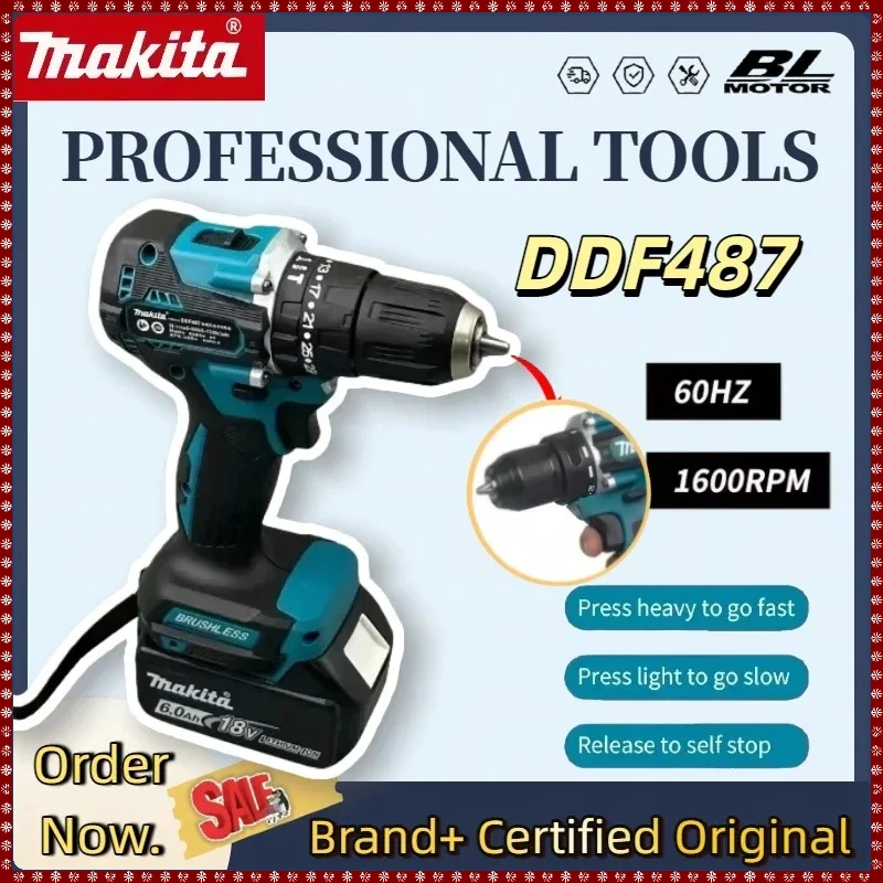 Makita DDF487 Cordless Impact Drill Power Tools Brushless Handheld High ...