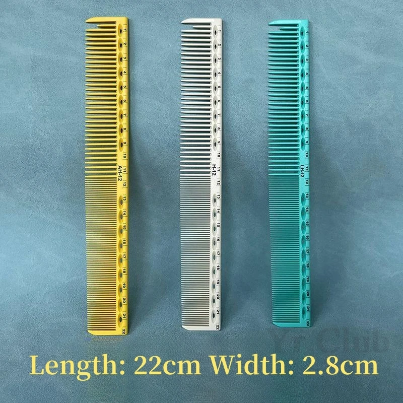 Hair-Cutting-Comb-With-Scale-G45-Cyan-Yellow-Ruler-Haircut-Combs-Barber ...