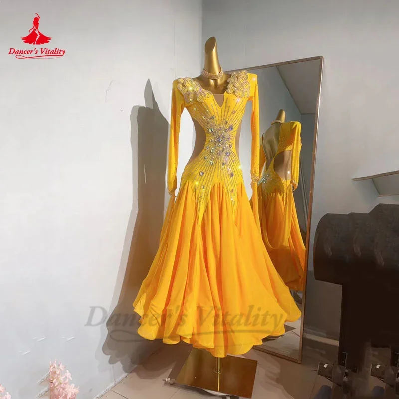 Ballroom-Dance-Dress-for-Women-Long-Sleeves-Customsized-Modern-Waltz ...