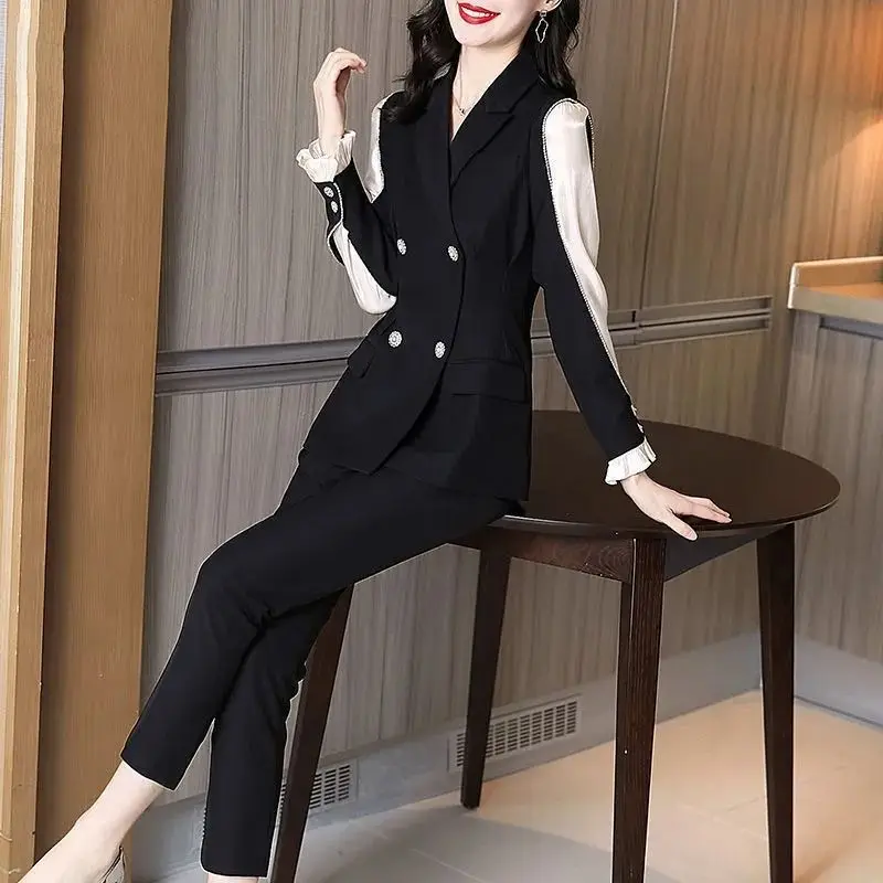 Korean Fashion Suit Office | Korean Blazer Pant Outfit | Pant Suit ...