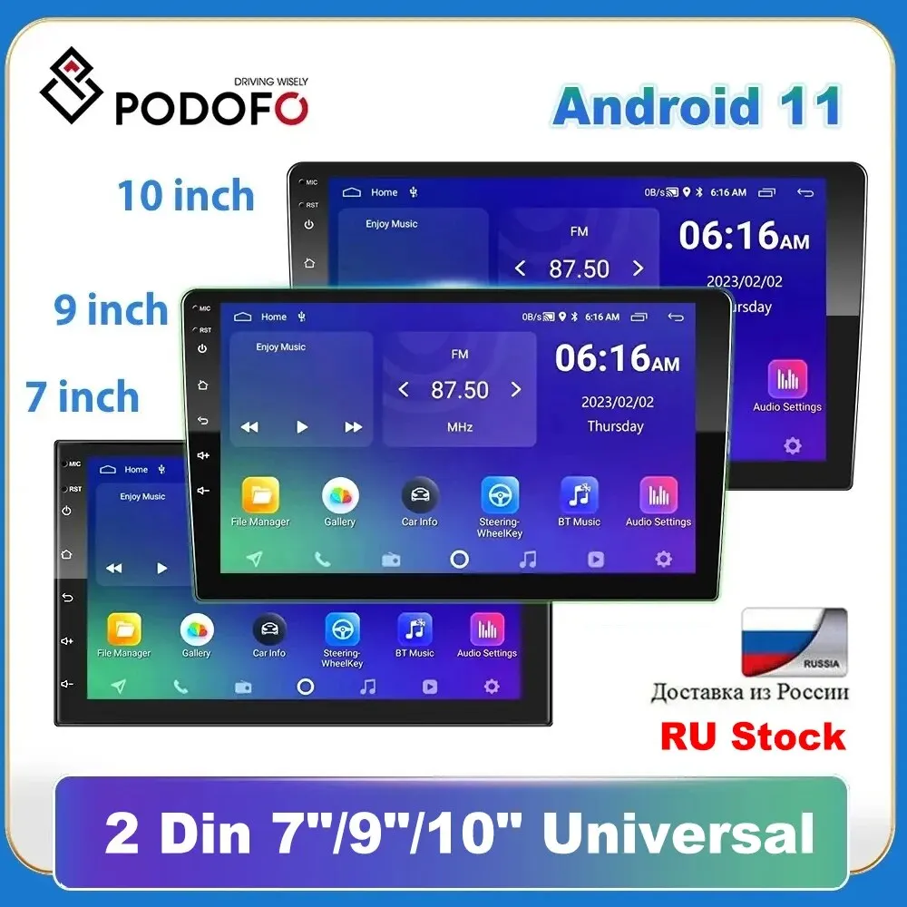 Android-12-coche-radio-autoradio-64G-2-Din-7-9-10-Universal-WiFi-GPS ...