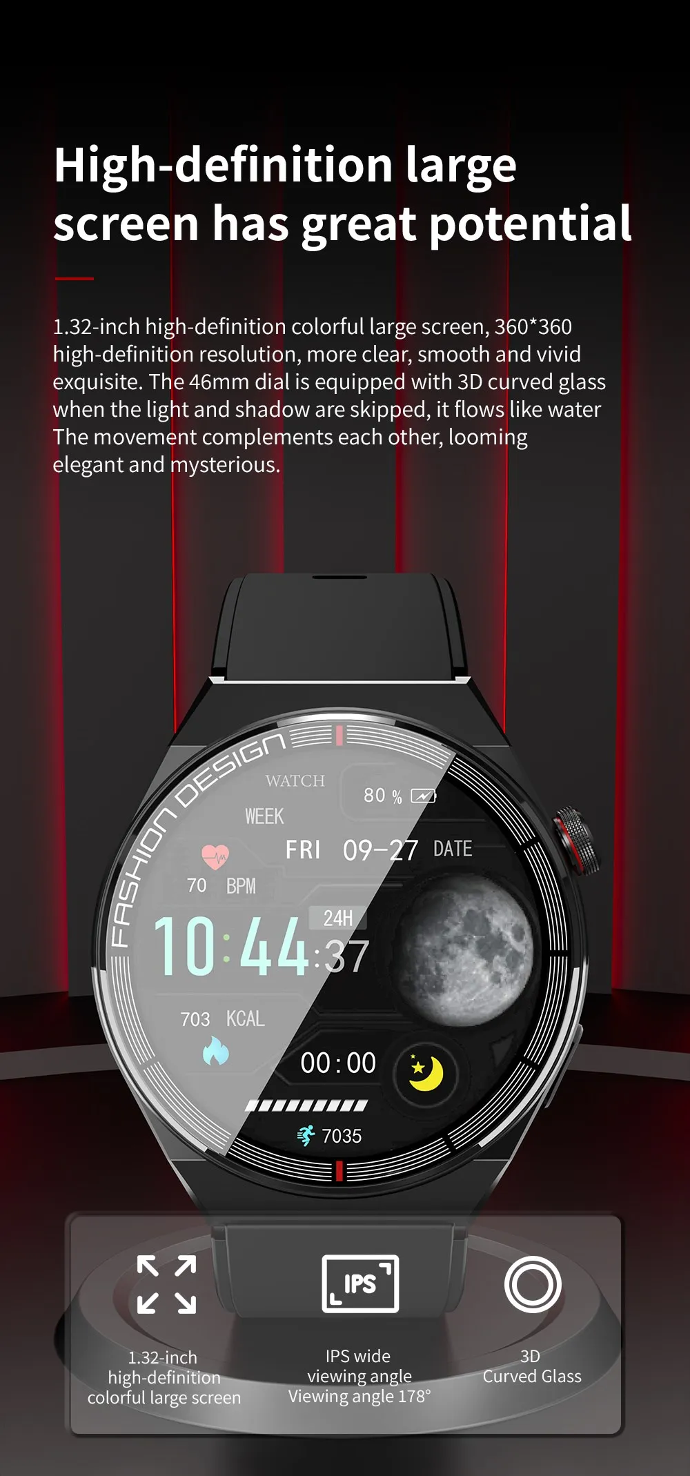 Smartwatch NUBI NUBI SK11 PLUS, IPS, Bluetooth, Ritm cardiac, Calorii, Tensiune arteriala ...