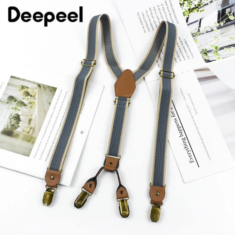 1Pc-Deepeel-2-2-5-120cm-Retro-Mens-Suspenders-Unisex-4-Clips-Y-Type ...