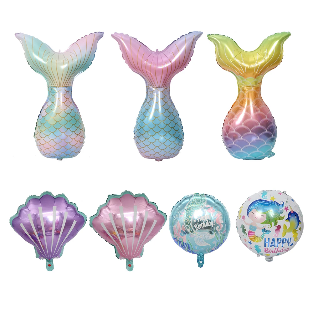 Mermaid-Tail-Party-Decoration-Balloon-Sea-Shell-Foil-Ballon-1st ...