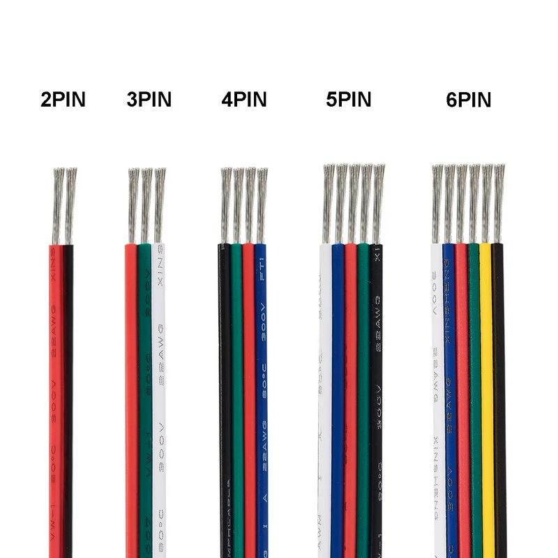 3 Pin Led Wire 2 4 5 6 Core 22awg Extension Cable Jst Connector ...