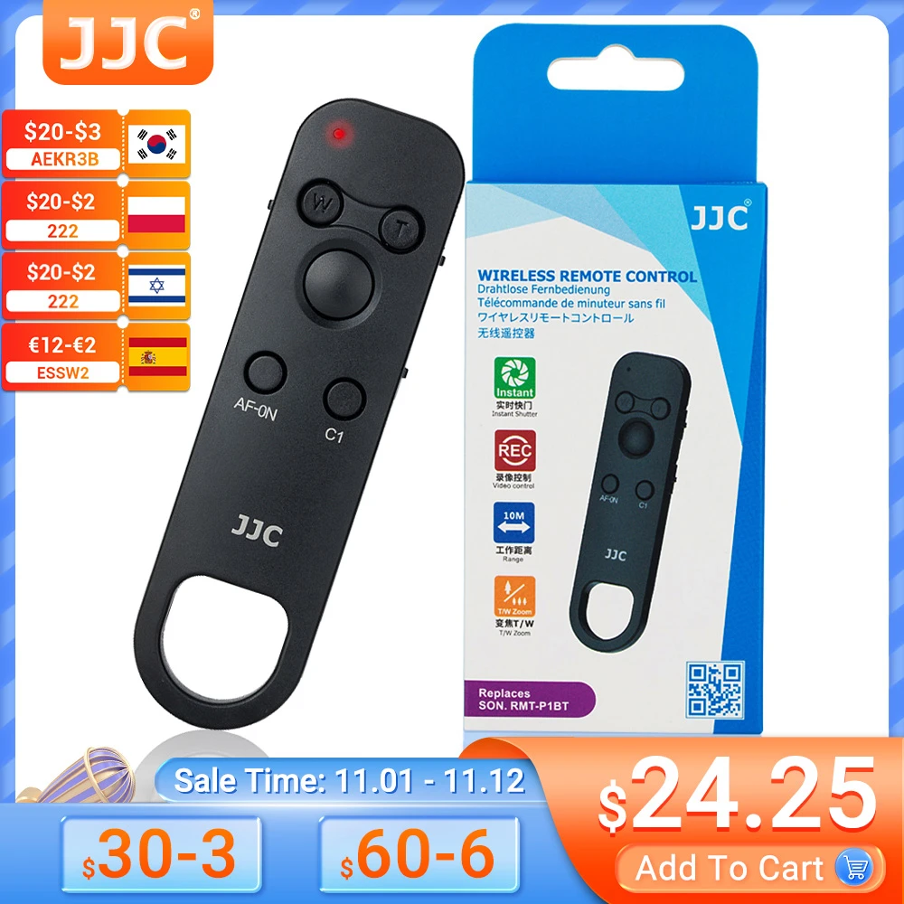 Jjc Rmt-p1bt Wireless Bluetooth Remote Control For Sony A7 Iv Iii Ii ...