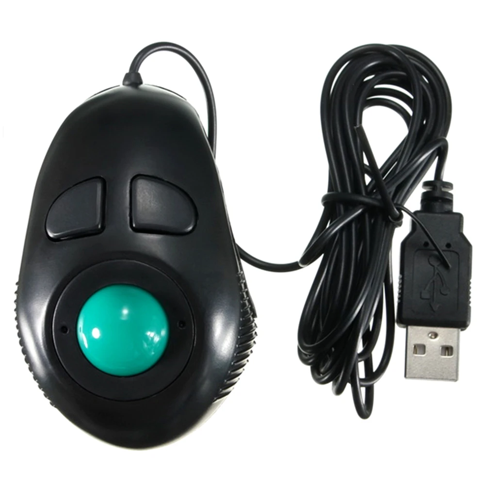 For PC Computer New Finger Handhold 4DB Mini Trackball Mouse Wired Mice ...