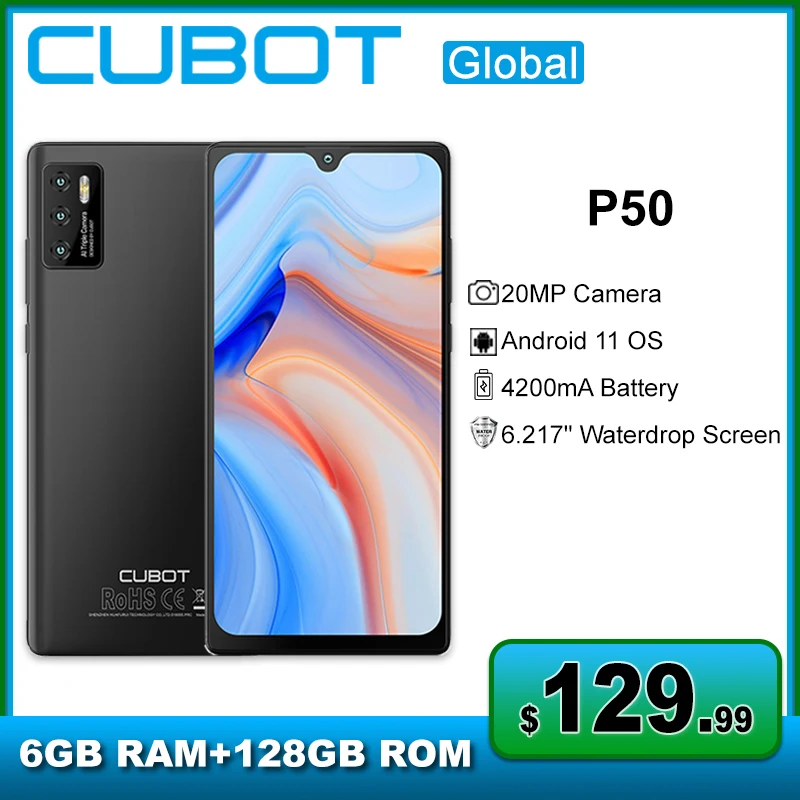 Cubot-P50-Smartphone-Android-11-Celular-NFC-6GB-128GB-Display-de-6-217 ...