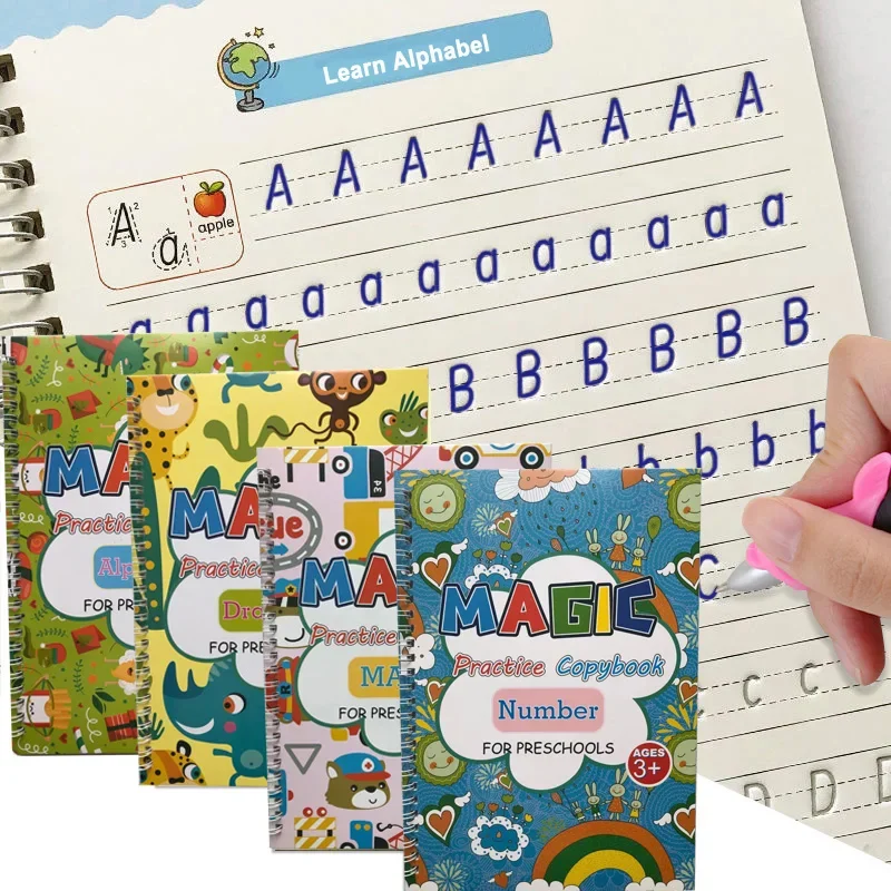 4-Books-Pen-Magic-Practice-Book-copybook-for-school-English-Word ...