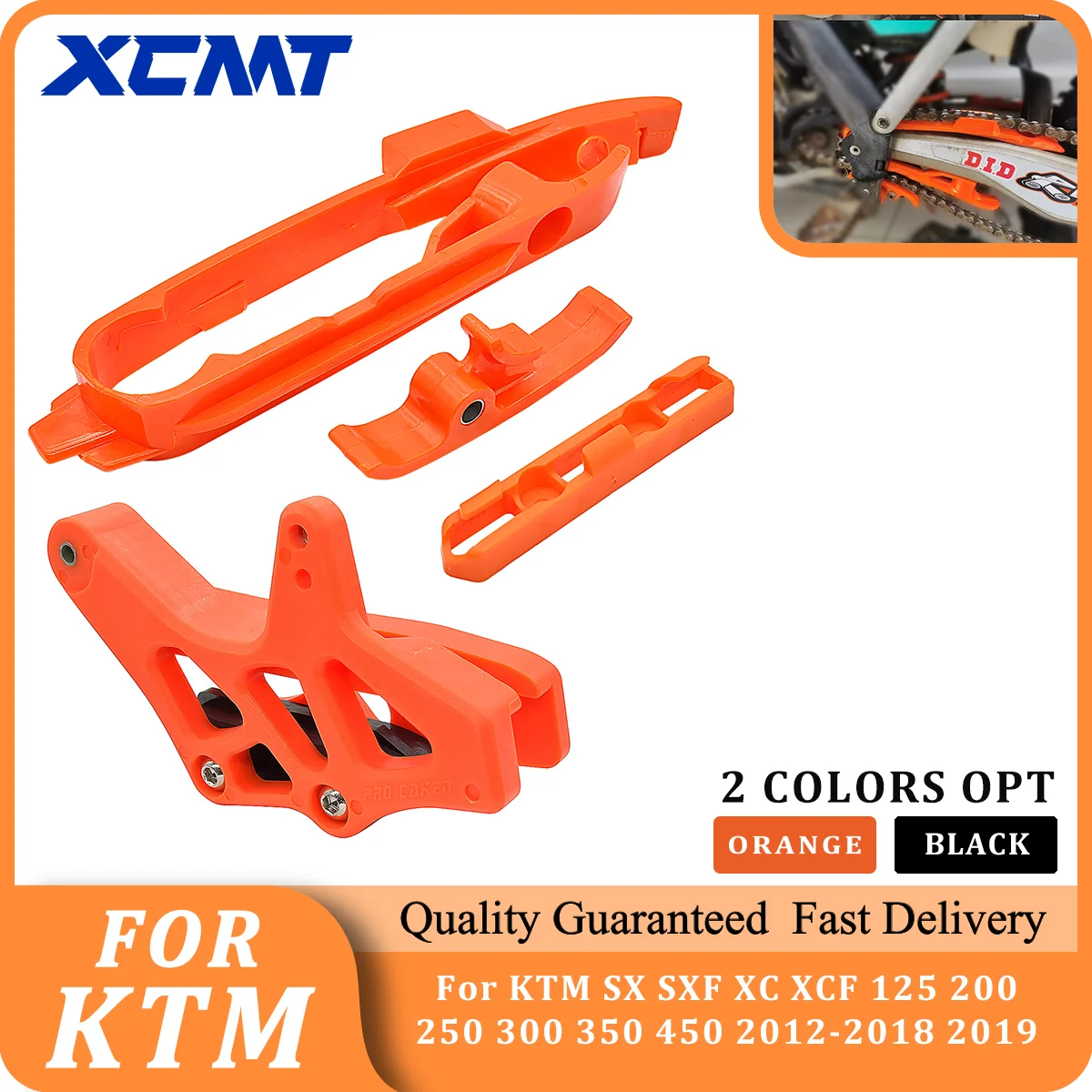 Swingarm-Chain-Slider-Kit-Chain-Guard-Guide-Brake-Hose-Clamp-For-KTM-SX ...