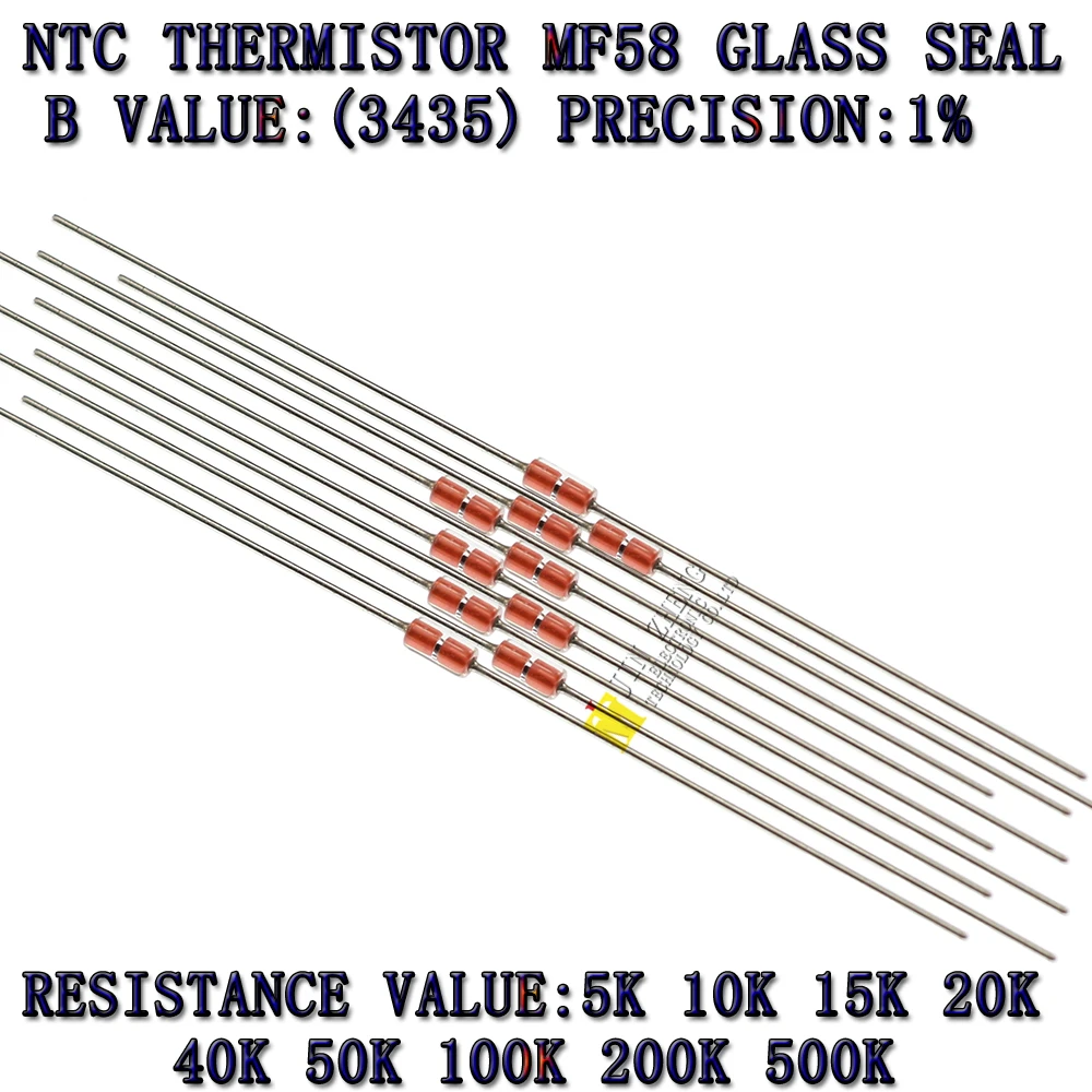 10PCS-LOT-glass-tube-NTC-Thermal-Resistor-MF58-B3435-1-5K-10K-15K-20K ...