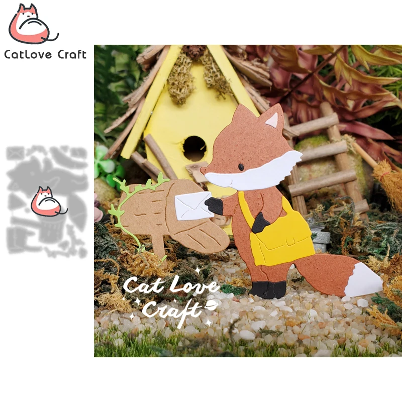 Catlove Send Letter Fox Animal Metal Cutting Dies Scrapbooking Stencil ...
