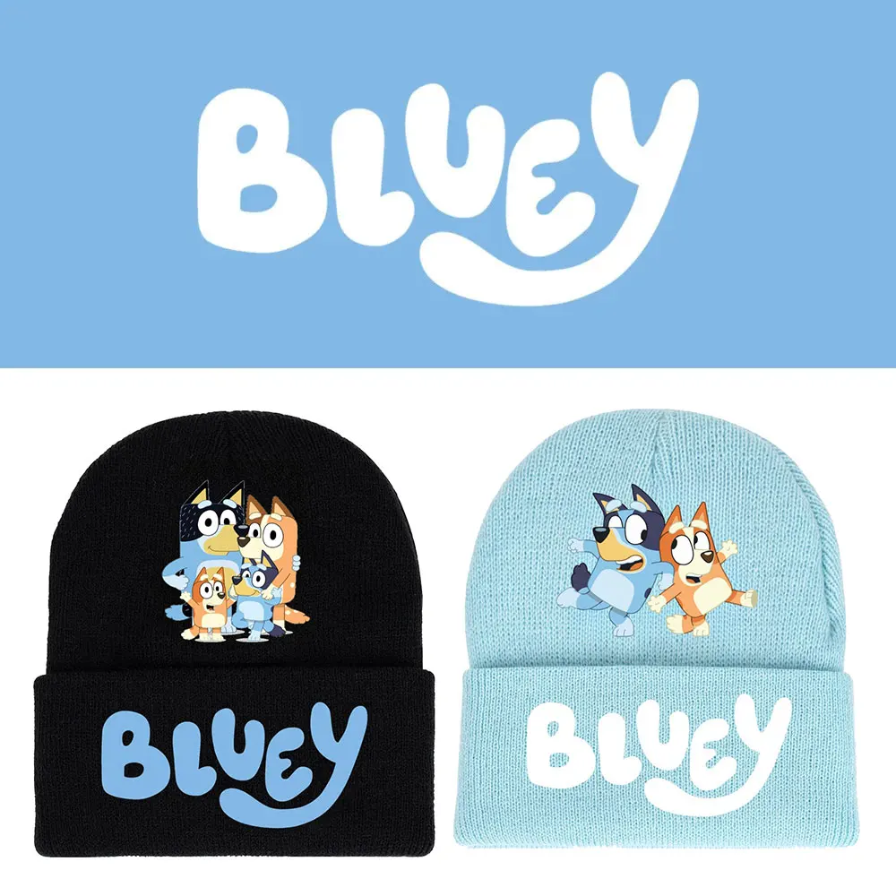Cartoon-Bluey-Hat-Cute-Kids-Knitted-Cap-Fashion-Bingoes-Solid-Colour ...