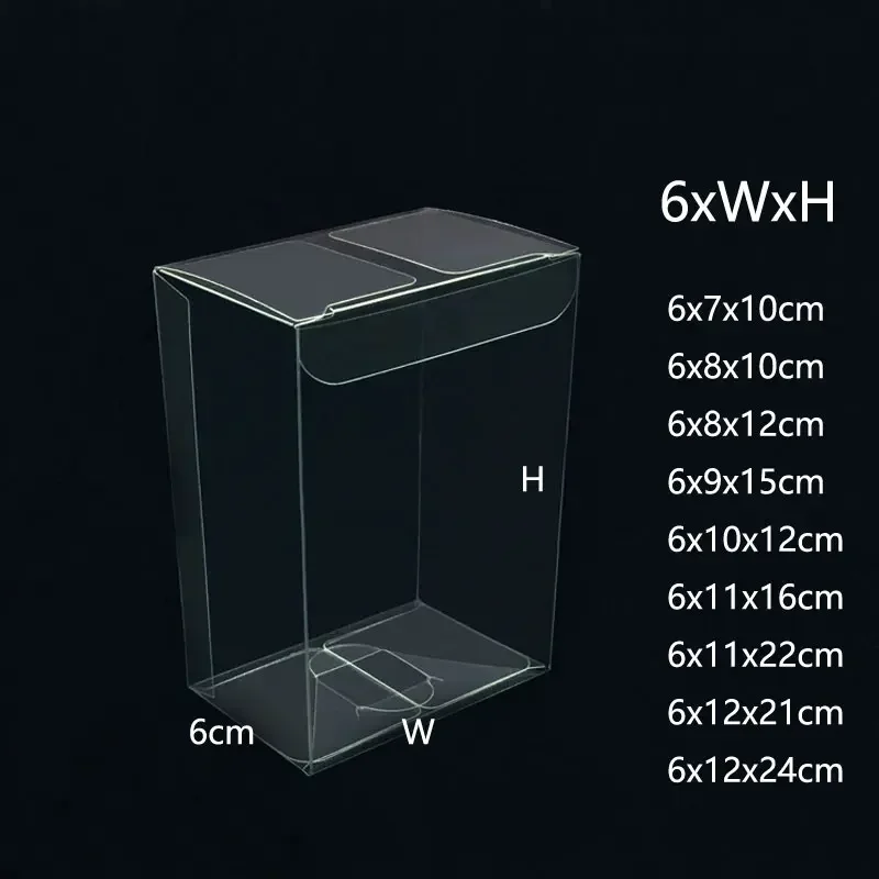 50pcs 6xWxH PVC Plastic Storage Boxes for Gift Box Display Clear Cake ...