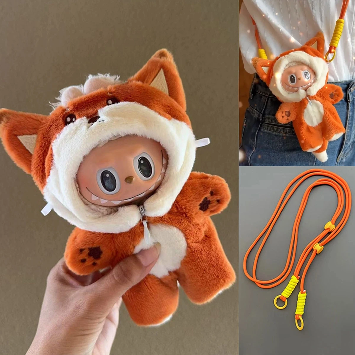 Cute Cartoon Hoodie Animal Series Clothes for 17cm Labubu Outfit ...