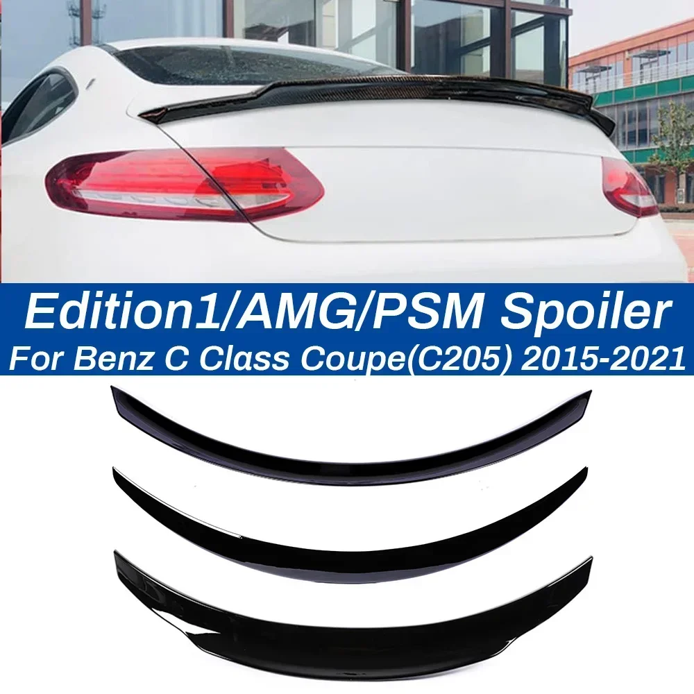 Carbon-Fiber-Look-C63-AMG-PSM-Style-Boot-Rear-Trunk-Spoiler-Deflector ...