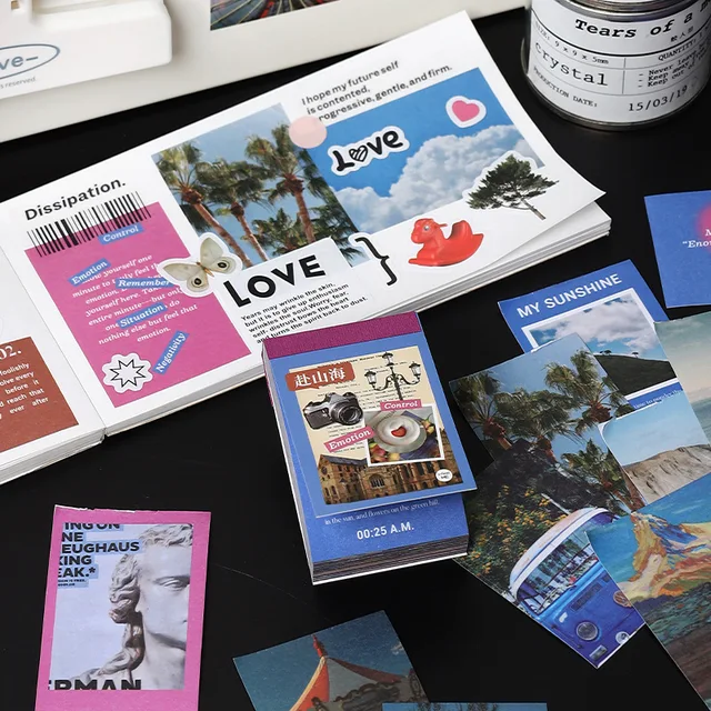 50 Sheets Make The Day A Poem Series Decorative Stickers Book Retro ...